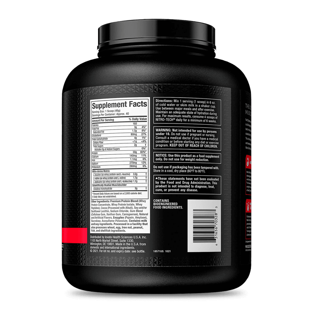 Nitro Tech 4 LBS - bnsuplementos.cl